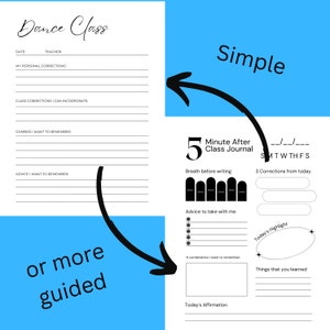 After Dance Journaling Pages, Dance Teacher Printables, Dance Templates ...
