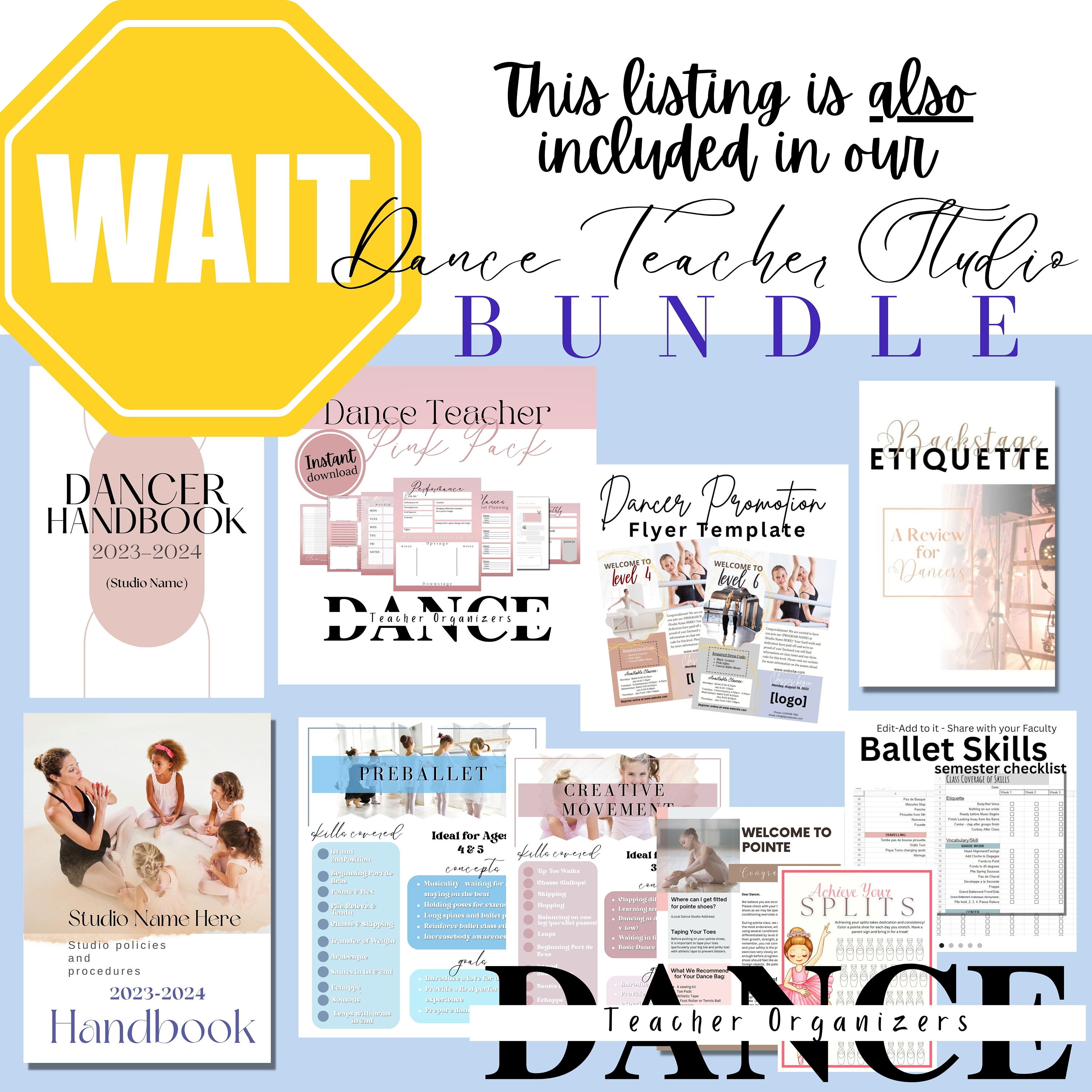 Dance Teacher, Dance Studio Performance Recital Tracker, Dance Show ...