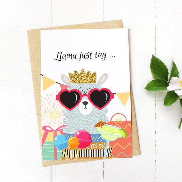 Llama Card - Etsy