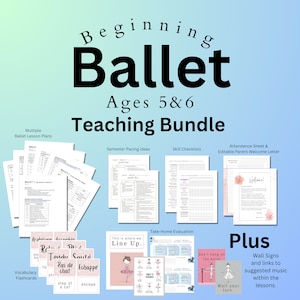 Beginner Ballet Lesson Plans, Dance Teacher Bundle, Planner Pages - Etsy
