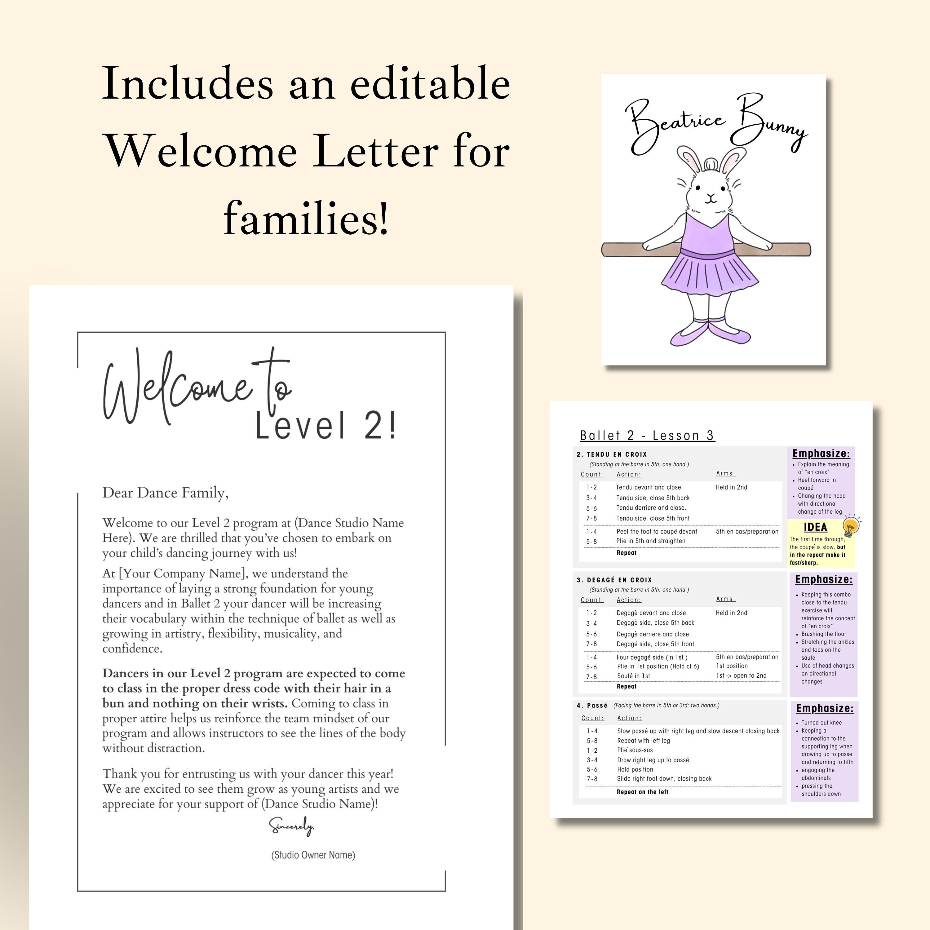 Ballet Lesson Plans, Dance Teacher Bundle, Level 2 Studio Planner Pages ...