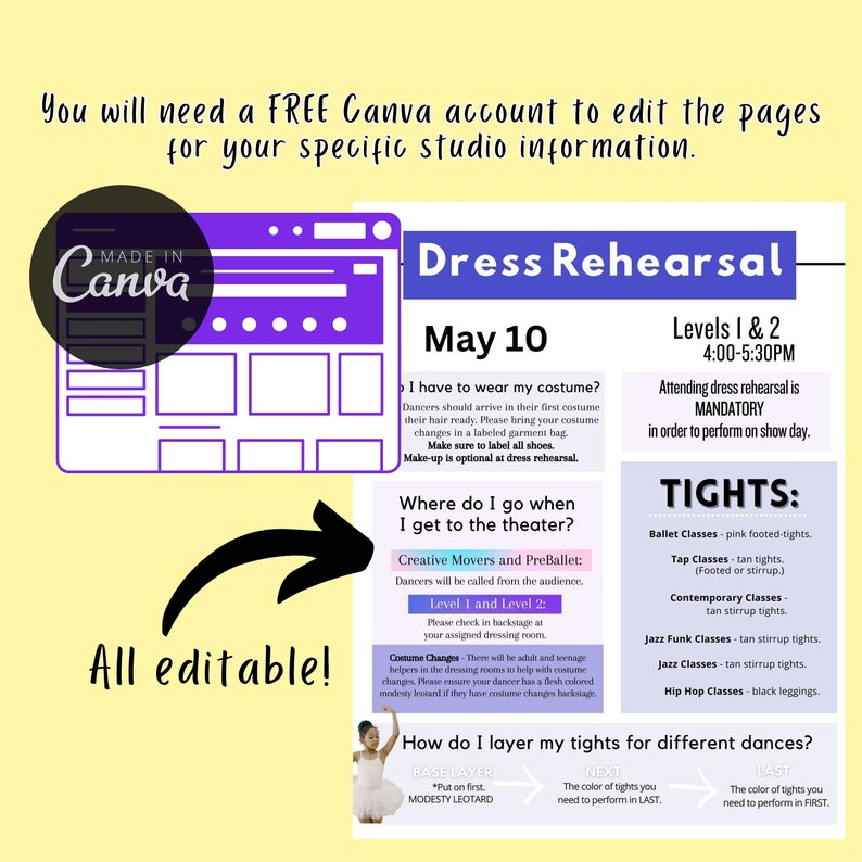 Editable Recital Newsletter, Parent and Student Performance Packet for ...