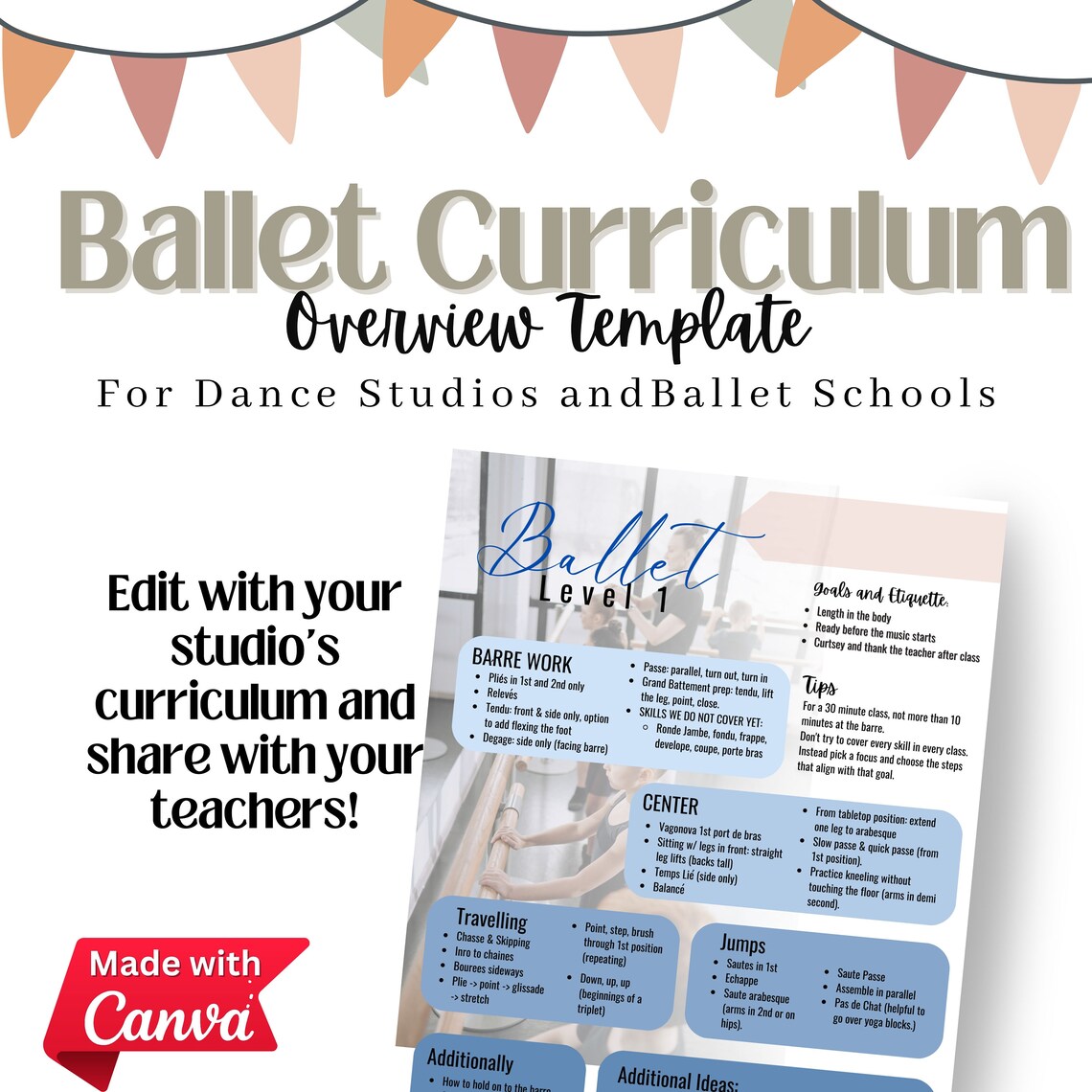 Dance Teacher Ballet Curriculum Overview Canva Template for Dance ...