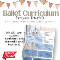 Ballet Syllabus, Skill Checklist, Dance Planner, Organizer, Teaching ...