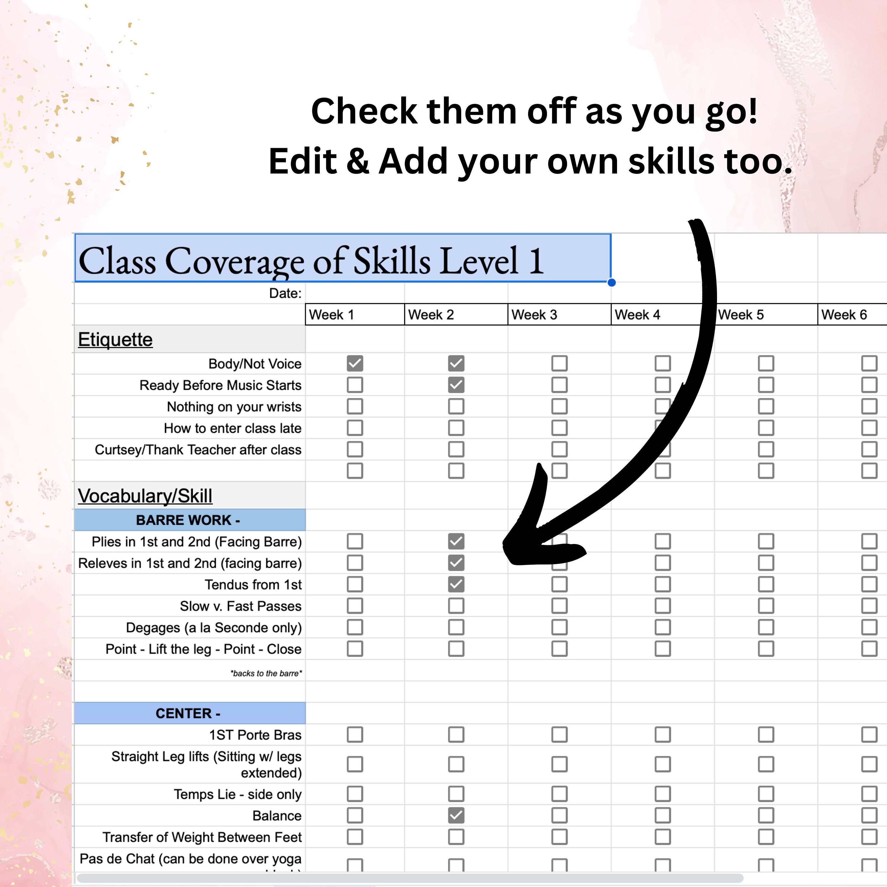 Ballet Syllabus, Skill Checklist, Dance Planner, Organizer, Teaching ...