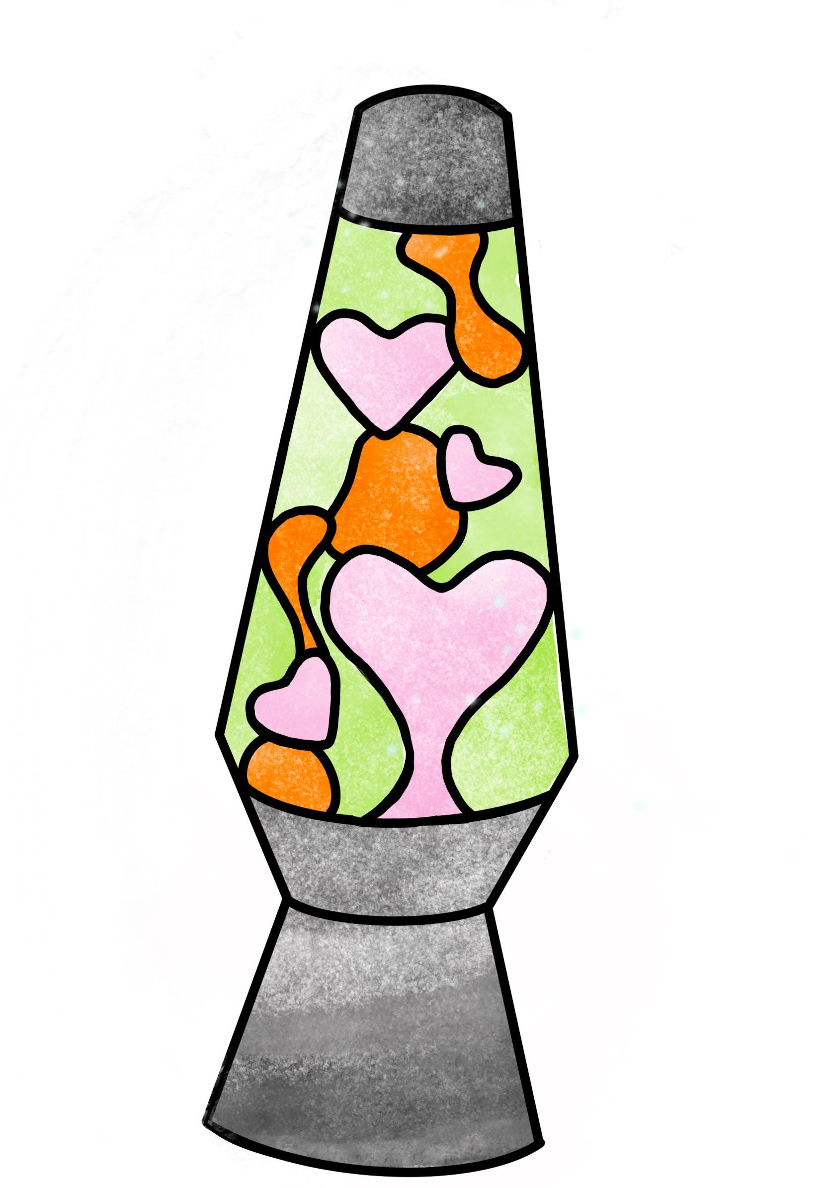 Love Lava Lamp Stained Glass Pattern, Pine and Prism, Groovy, Heart ...