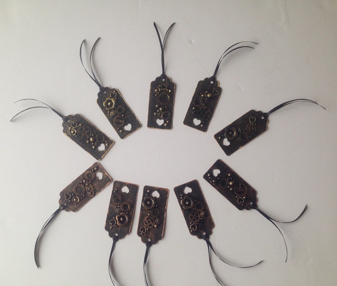 3D Steam Punk Labels Tags 10 Pack - Etsy