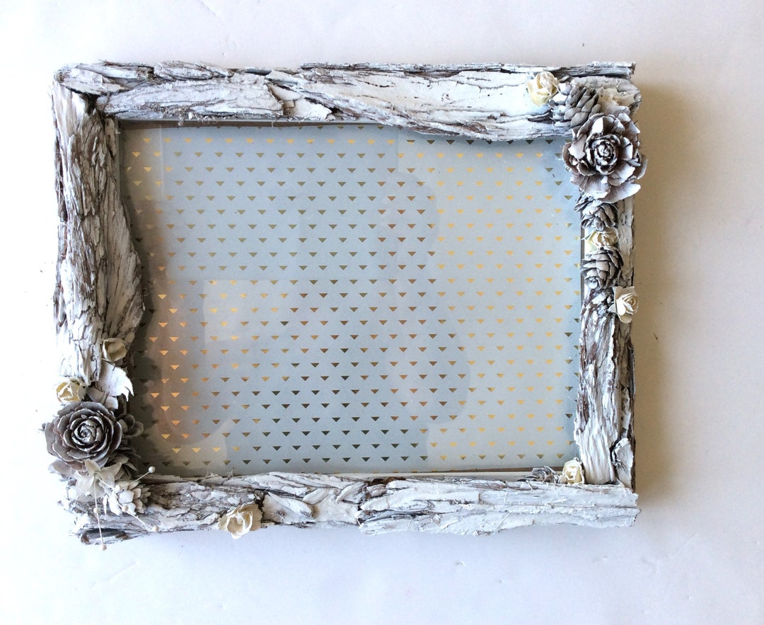 Bark Photo Frames Rustic Preloved Picture Frame Wedding Accessory Sign ...