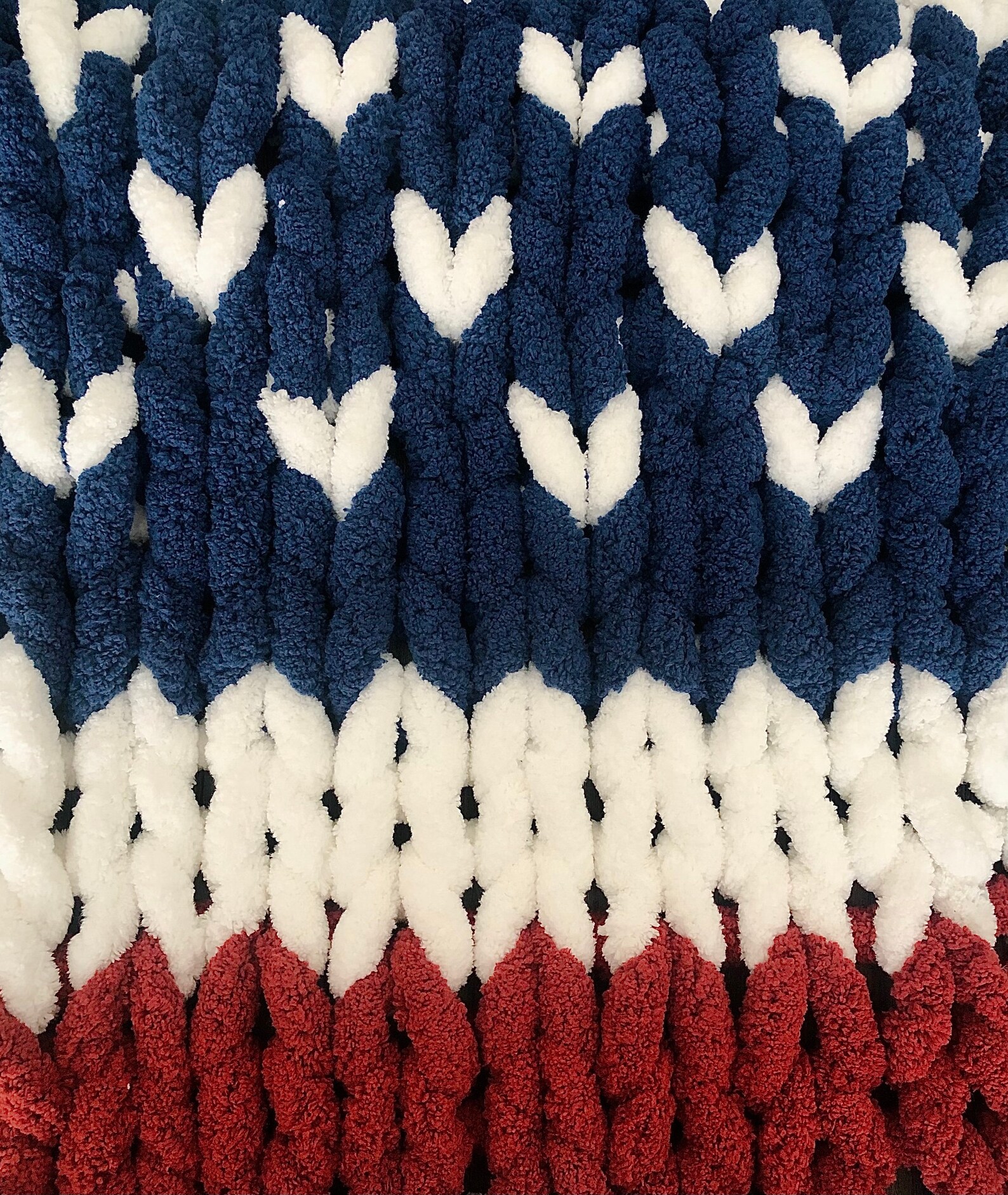 Plush American Flag Throw Blanket Chunky Chenille Vegan - Etsy