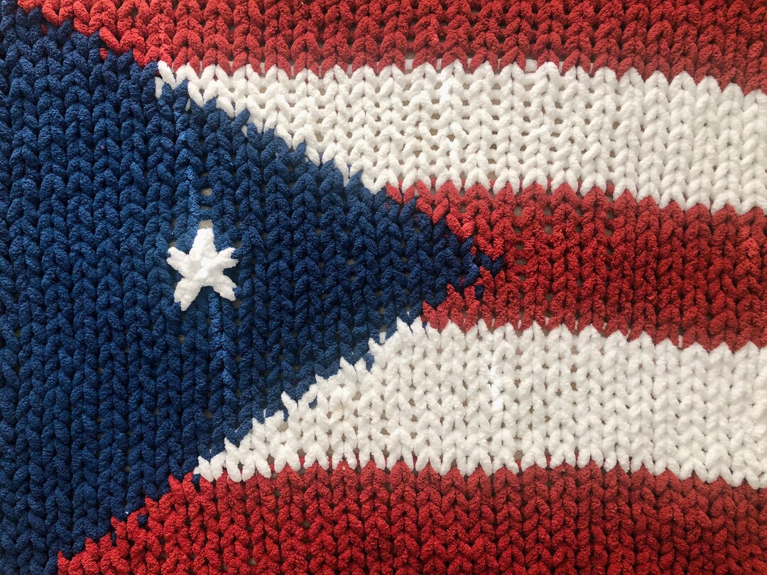 Puerto Rican Flag Chunky Chenille Throw Blanket Boricua - Etsy
