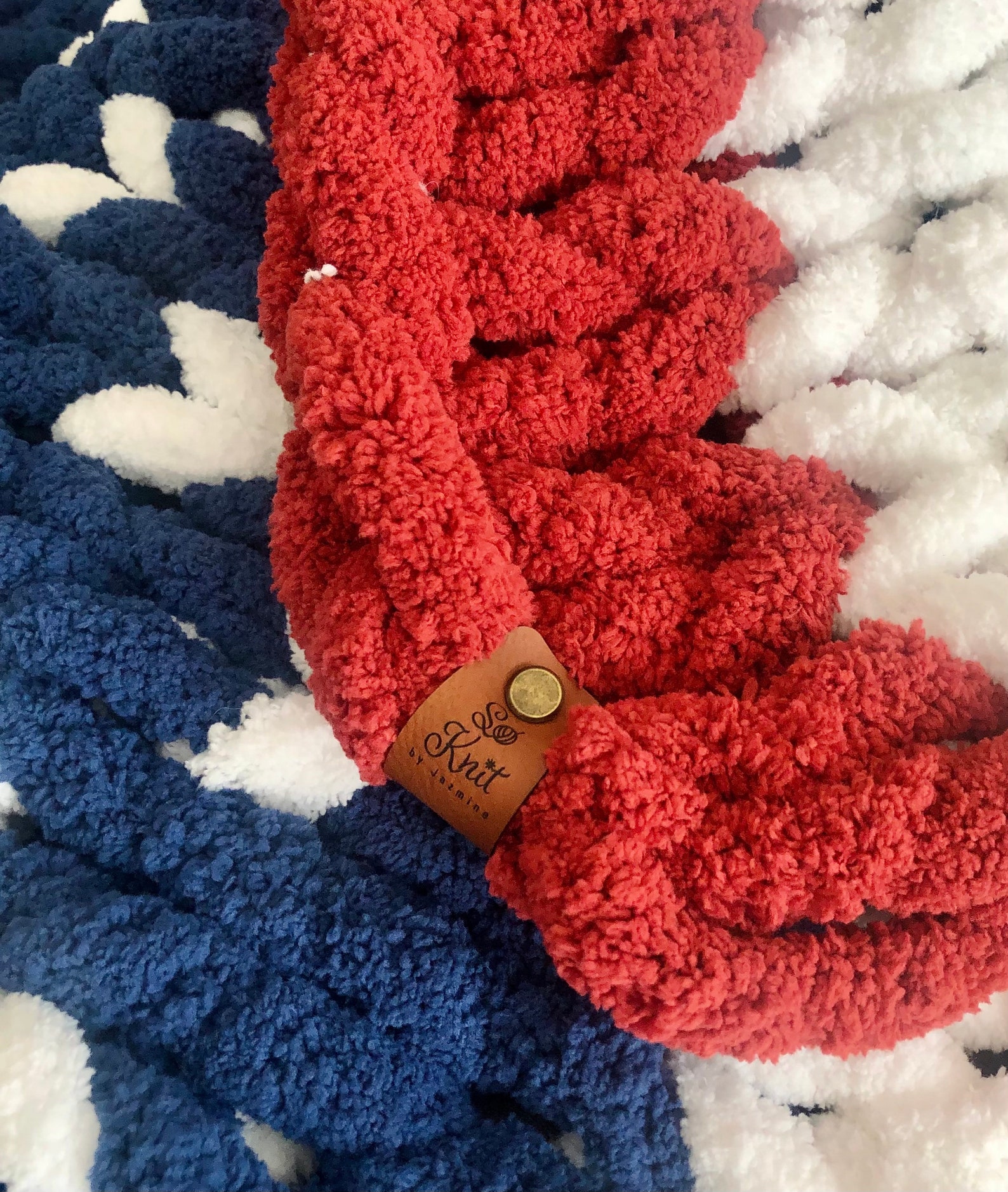Plush American Flag Throw Blanket Chunky Chenille Vegan - Etsy