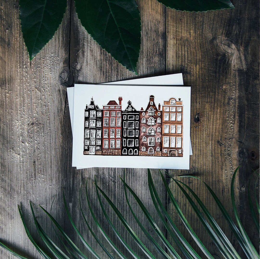 A6 Postcard Amsterdam Houses - Etsy