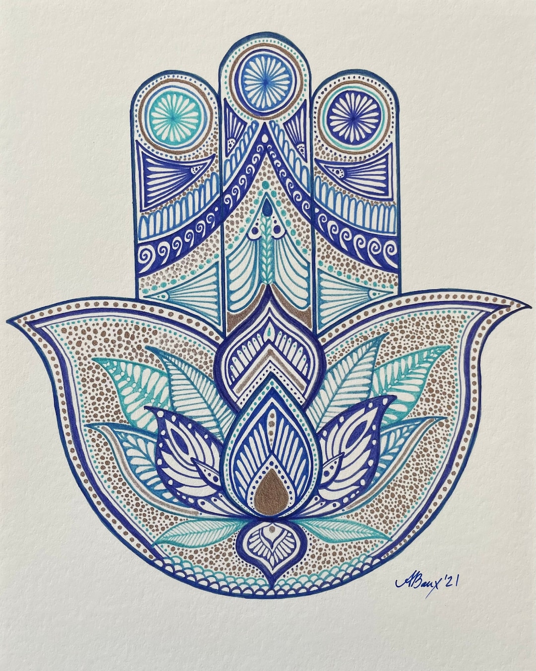 Buddha's Hand Mandala Print - Etsy