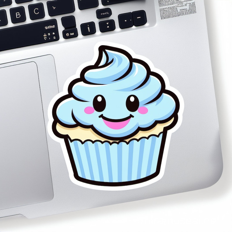 Cute Cupcake PNG Stickers Ai Prompt, Kawaii Cupcake PNG Printable ...