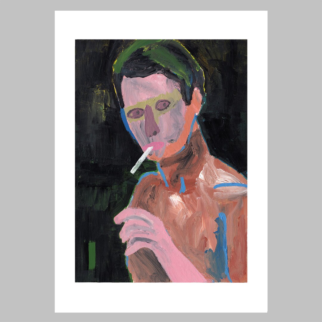 Expressive Style, Portrait Painting, Giclee Print, Boho Wall Art - Etsy