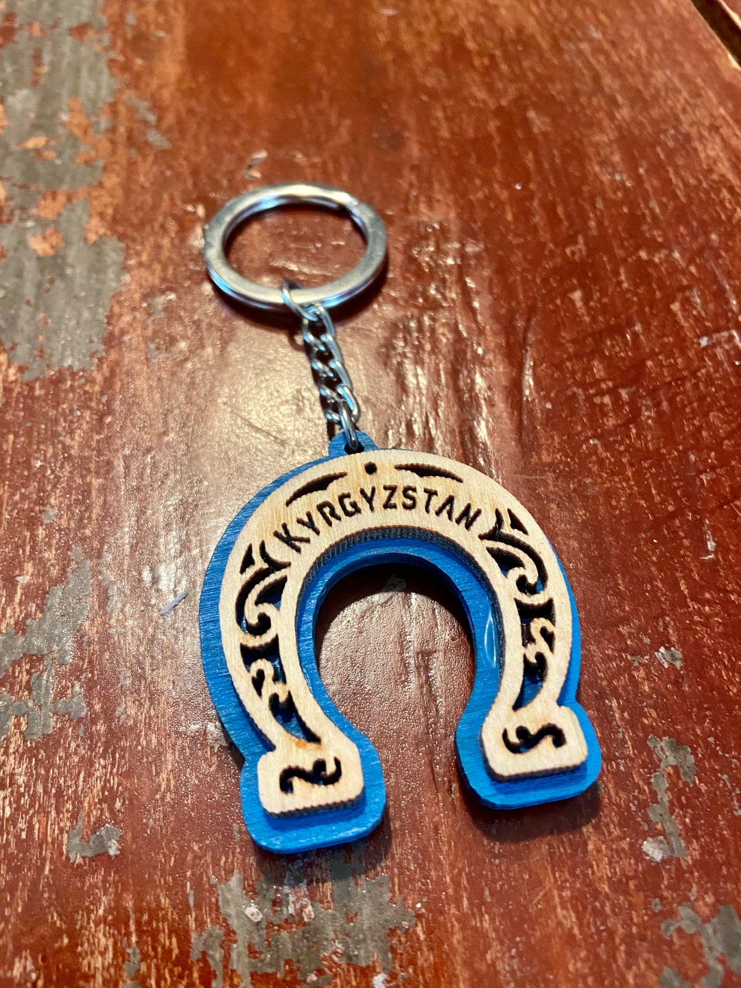 Uniquely Handmade Wooden Keychain From Kyrgyzstan in a Shape of ...