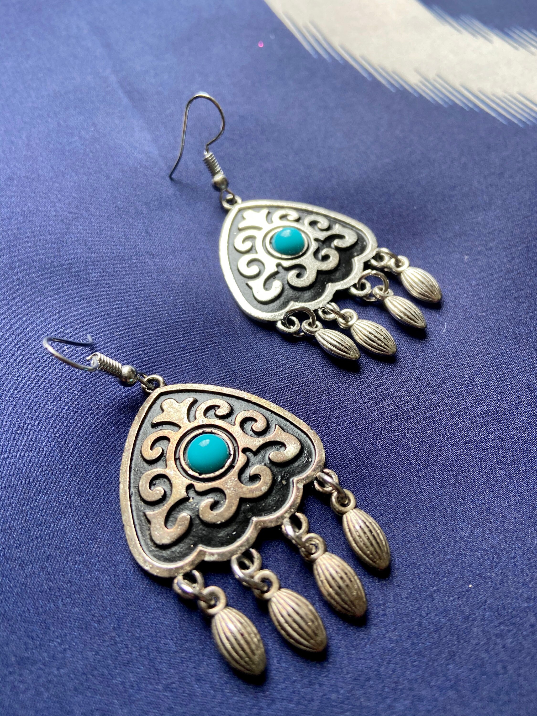 Brand New Dangling Earrings From Kyrgyzstan. Traditional Central Asian ...