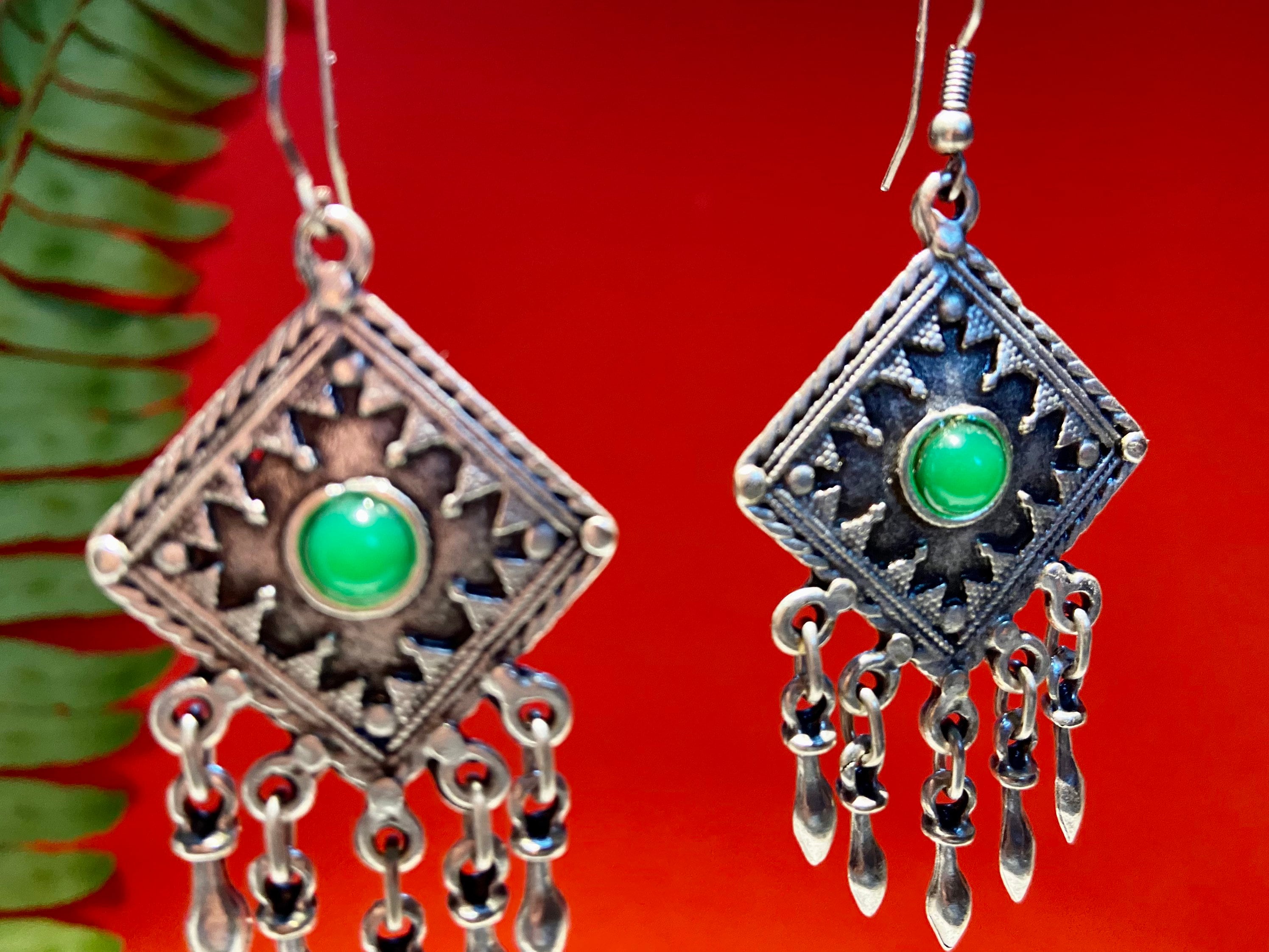 Charming Dangling Earrings With Kyrgyz National Patterns From Central ...