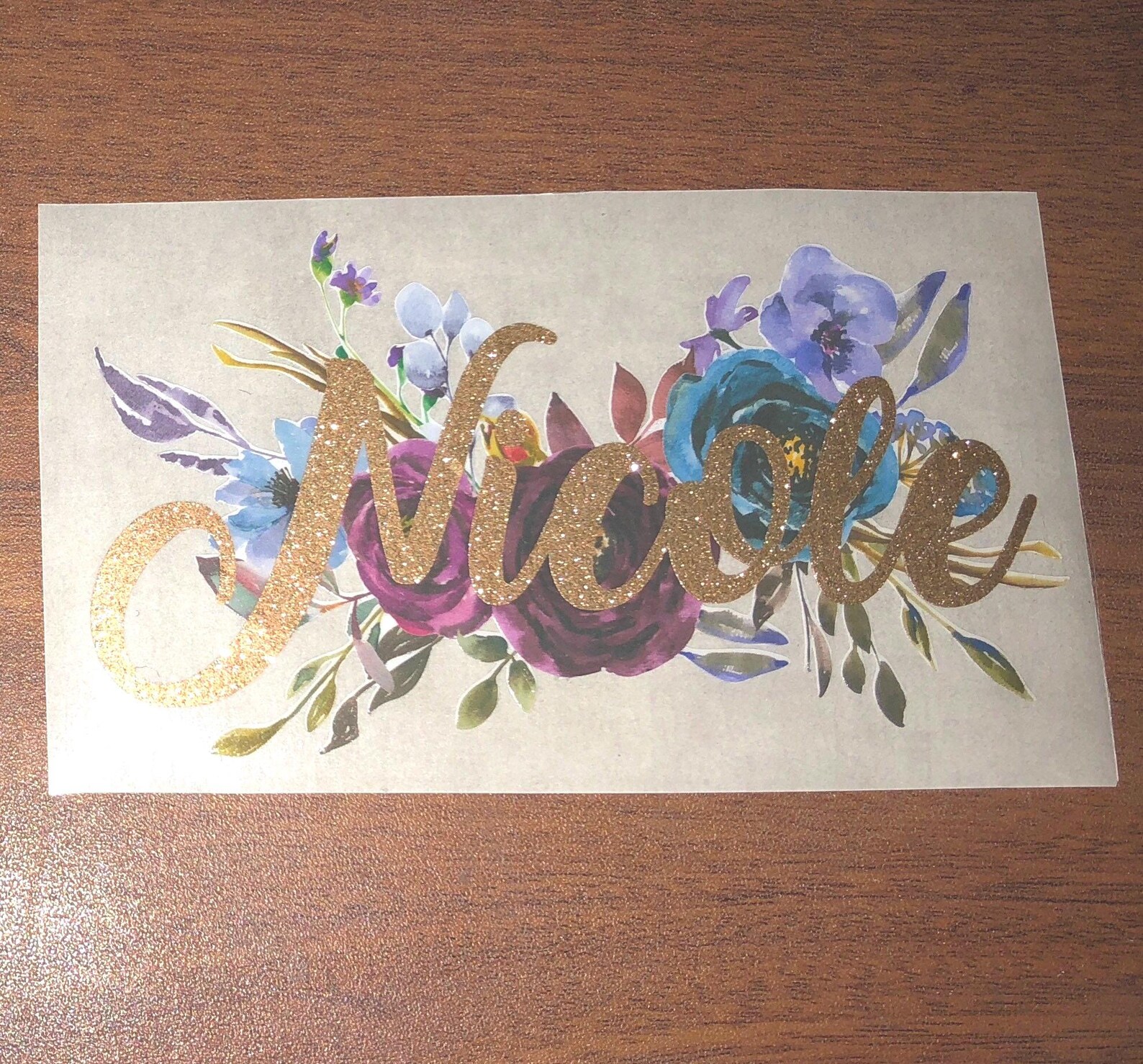 Watercolor, Floral, Name Decal, Flowers, Jewel Tones, Name Decal ...