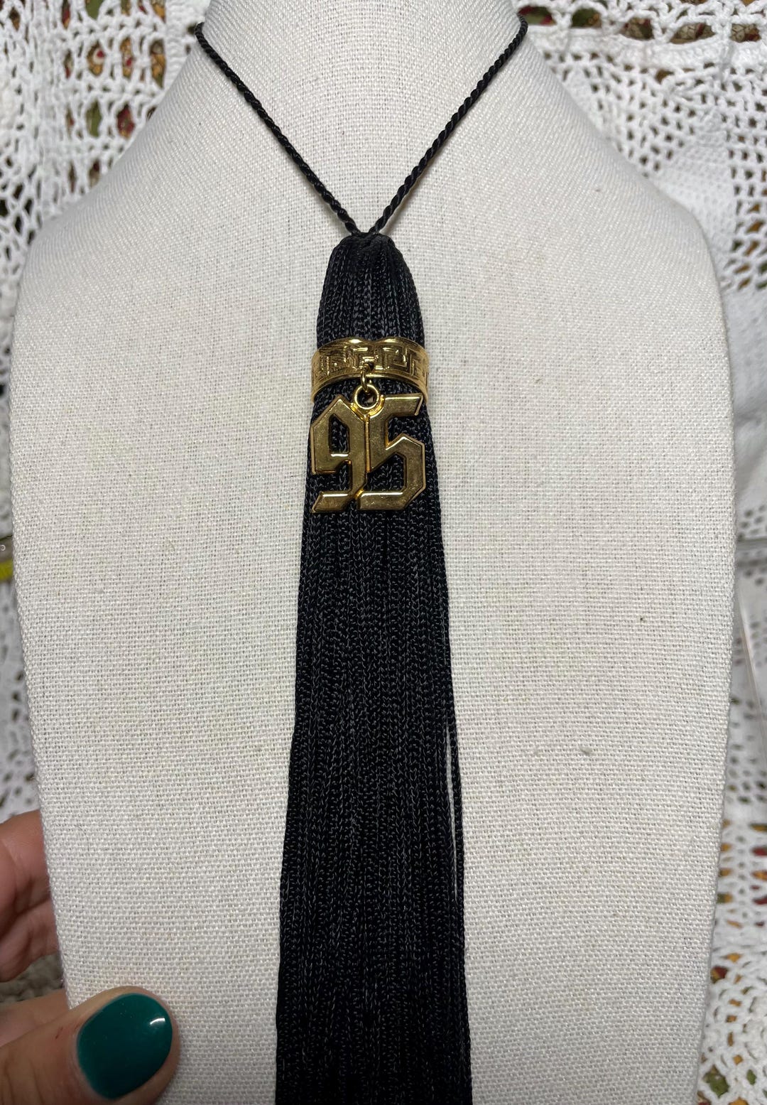 Vintage 1995 Black Graduation Cap Tassel ~ Decorative Band - Etsy