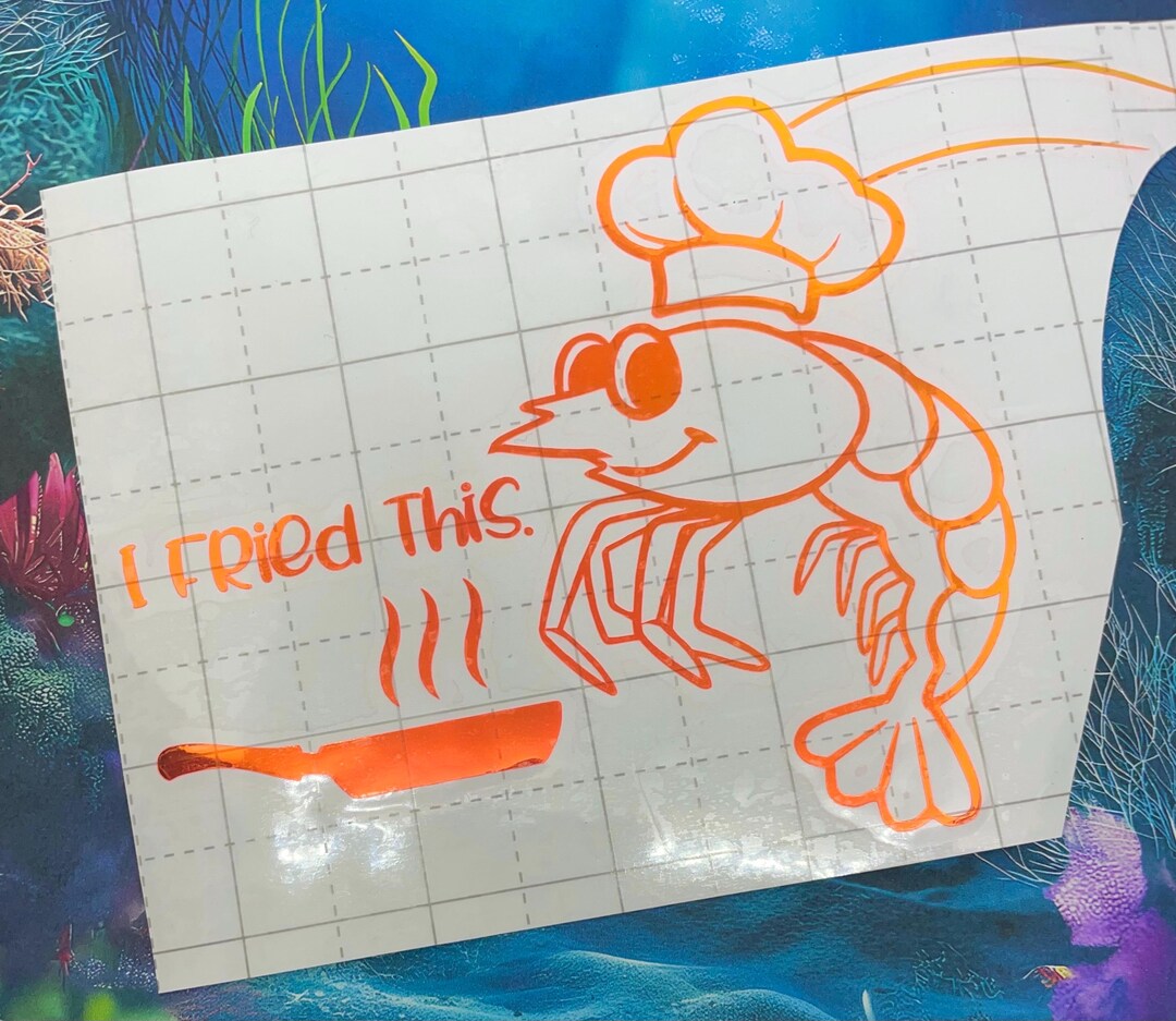 Shrimp Vinyl Decal ~ Fried Rice Sticker ~ Glossy, Holographic, or ...