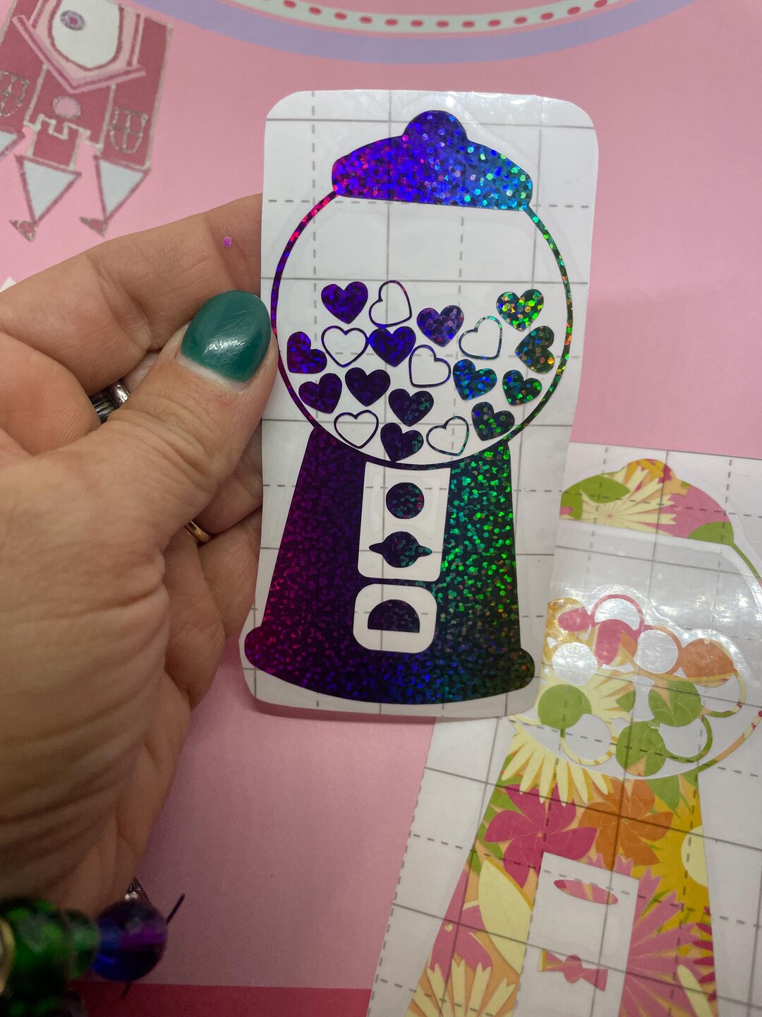 Gumball Machine Vinyl Decal ~ Sticker ~ Holographic ~ Glitter ~ Glossy ...