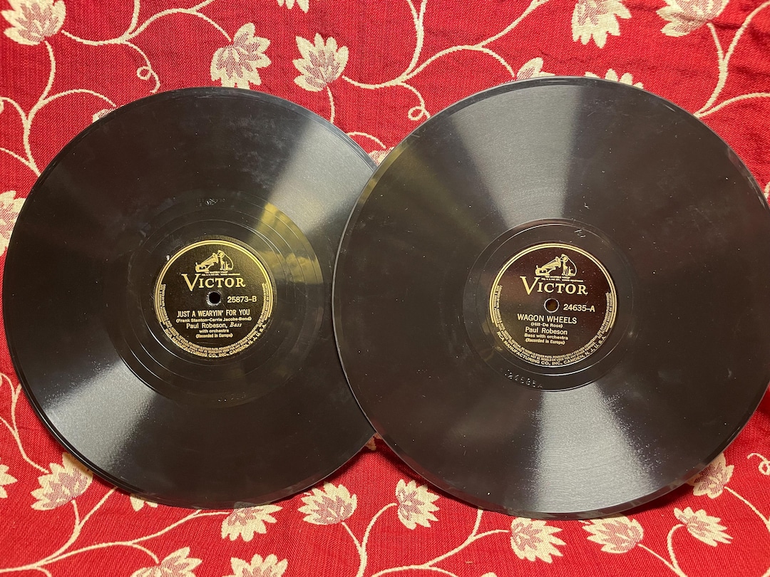 Set of 2 Vintage Antique Victor Shellac Records ~ 78 RPM Phonograph ...