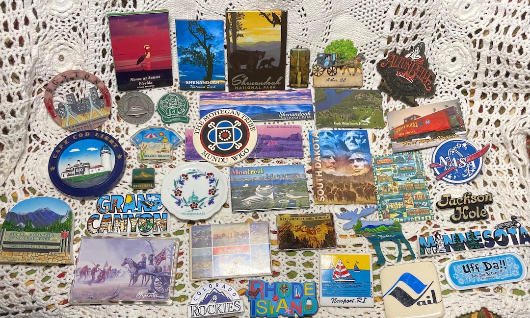 Huge Lot of 35 Travel Souvenir Fridge Magnets ~ United States Cities ...