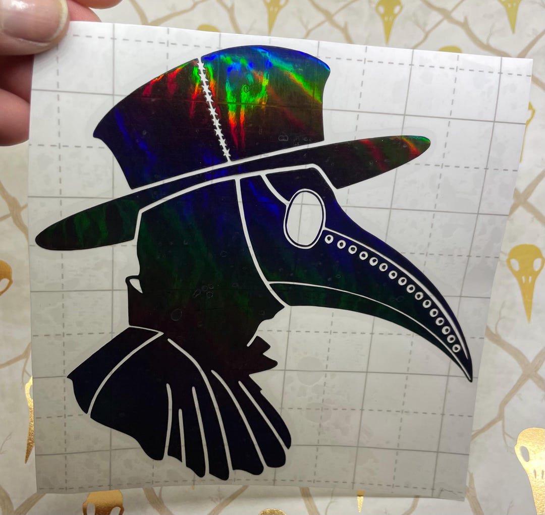 Plague Doctor Vinyl Decal ~ Bird Beak Holographic Sticker ~ Available ...