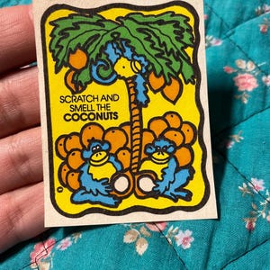 Vintage Mello Smellos Coconut Monkeys Scratch & Sniff Sticker Fun 80s ...