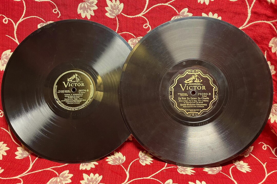 Set of 2 Vintage Victor RCA Shellac Records ~ 78 RPM Albums ~ Polish ...