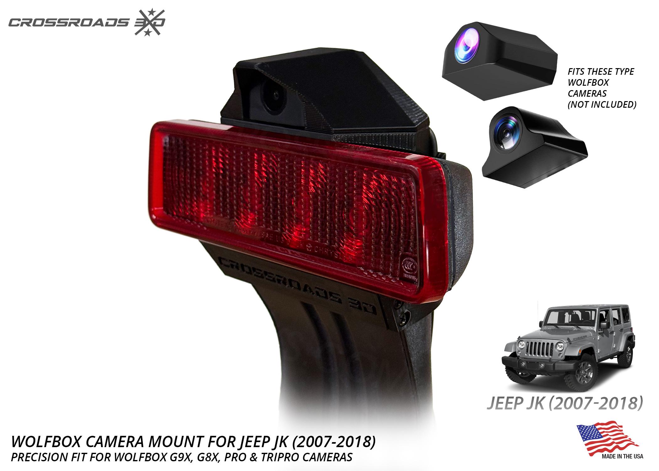 Jeep JK Wrangler Third Brake Light Camera Mount for Wolfbox G8, WDR, G9 ...