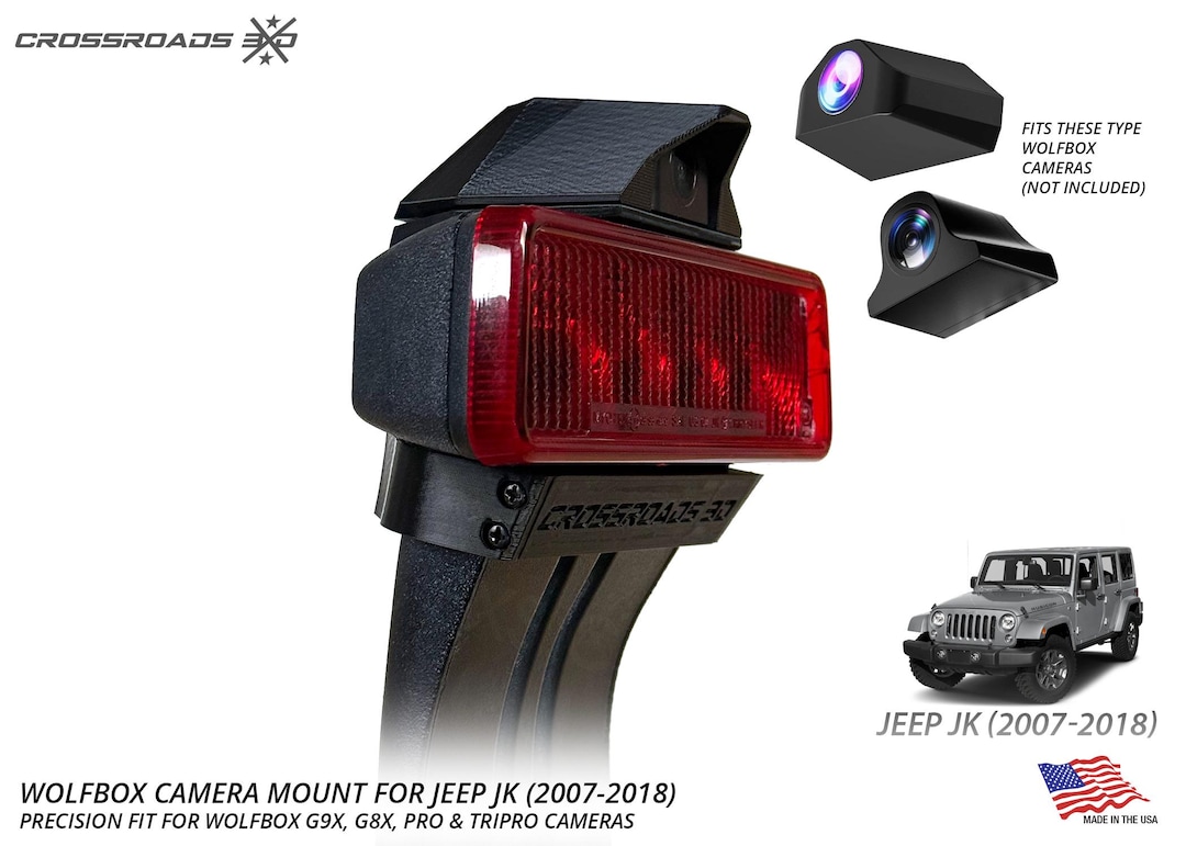 Jeep JK Wrangler Third Brake Light Camera Mount for Wolfbox G8, WDR, G9 ...
