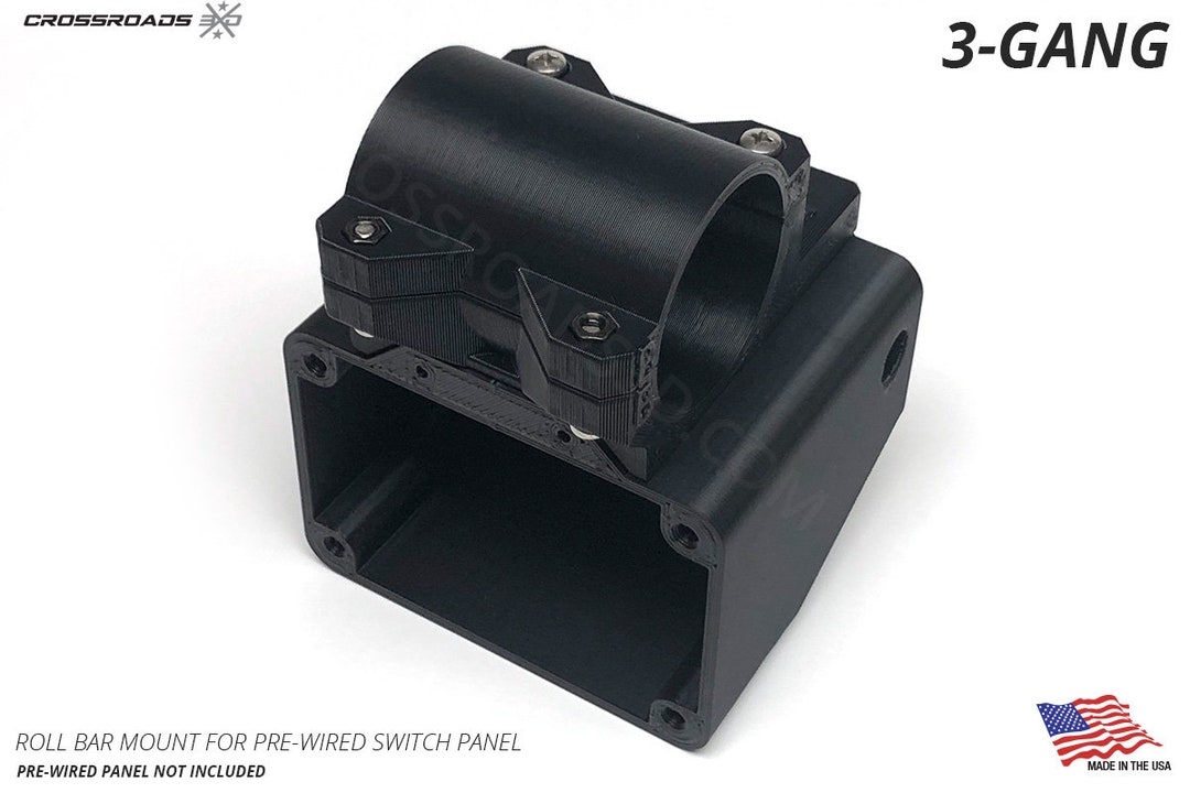 Bar Mount for 3-gang Pre-wired Switch Panel for Mount on Any Round Roll ...