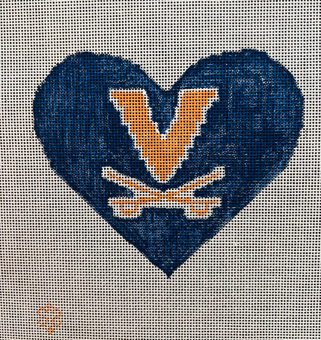 Heart Shaped University of Virginia Needlepoint Ornament Christmas ...