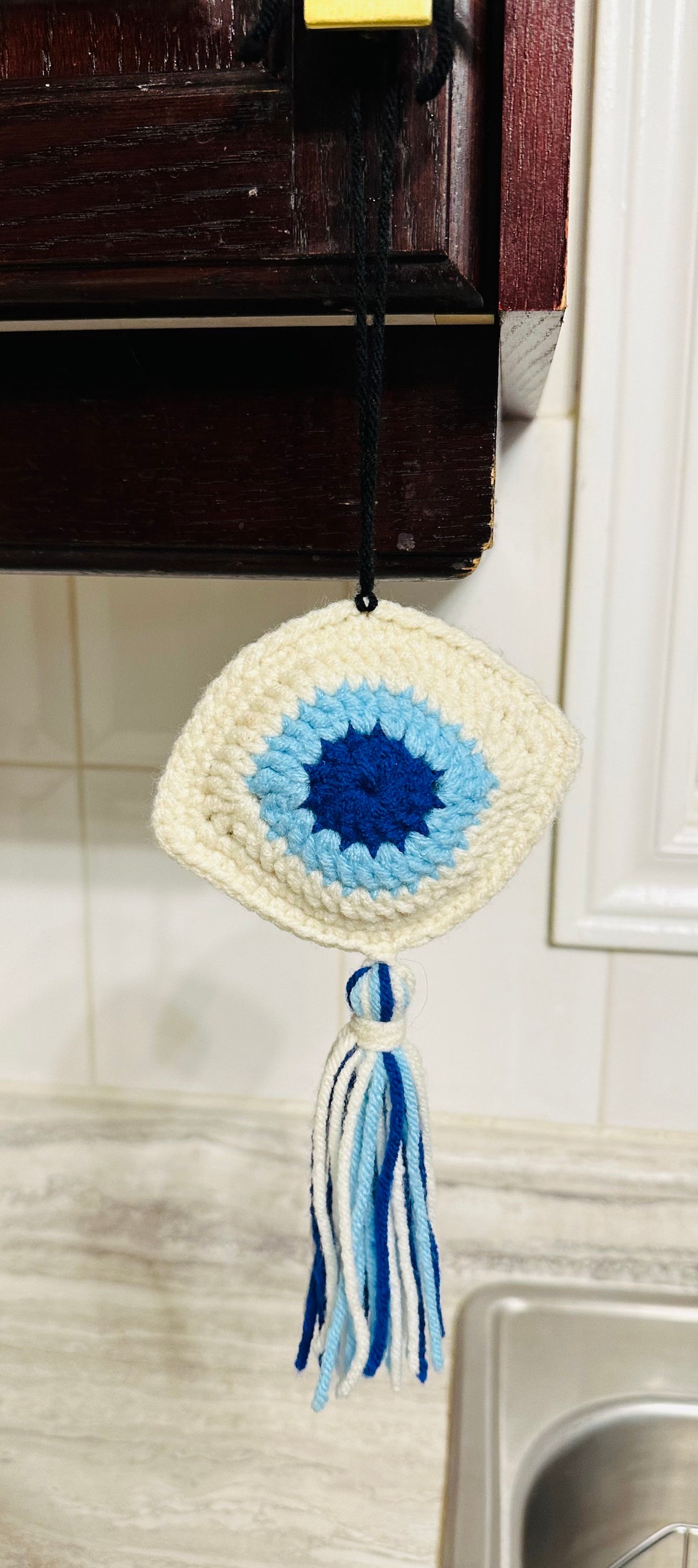 Hanging Crochet Evil Eye - Etsy