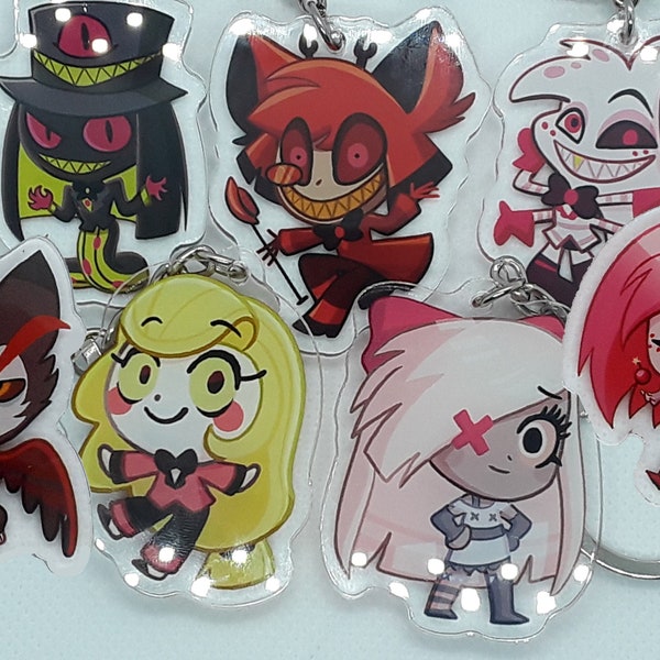 Hazbin Hotel Keychain Alastor and Angel Dust - Etsy