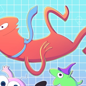 Smiling Friends Glep Alan Pim Charlie Cartoon Print Zach Psychicpebbles ...