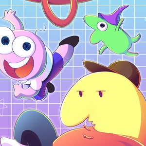 Smiling Friends Glep Alan Pim Charlie Cartoon Print Zach Psychicpebbles ...