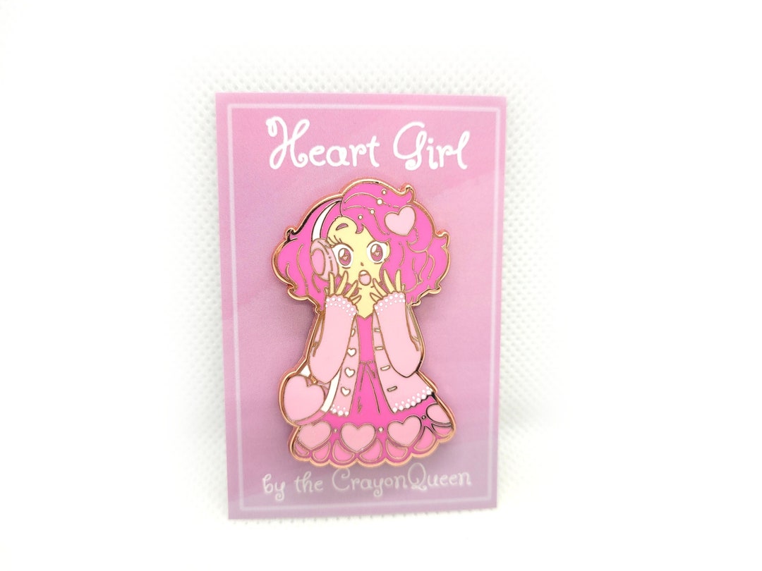 Heart Girl Pink Enamel Girls Pin Cute Adorable Gift Birthday Christmas ...