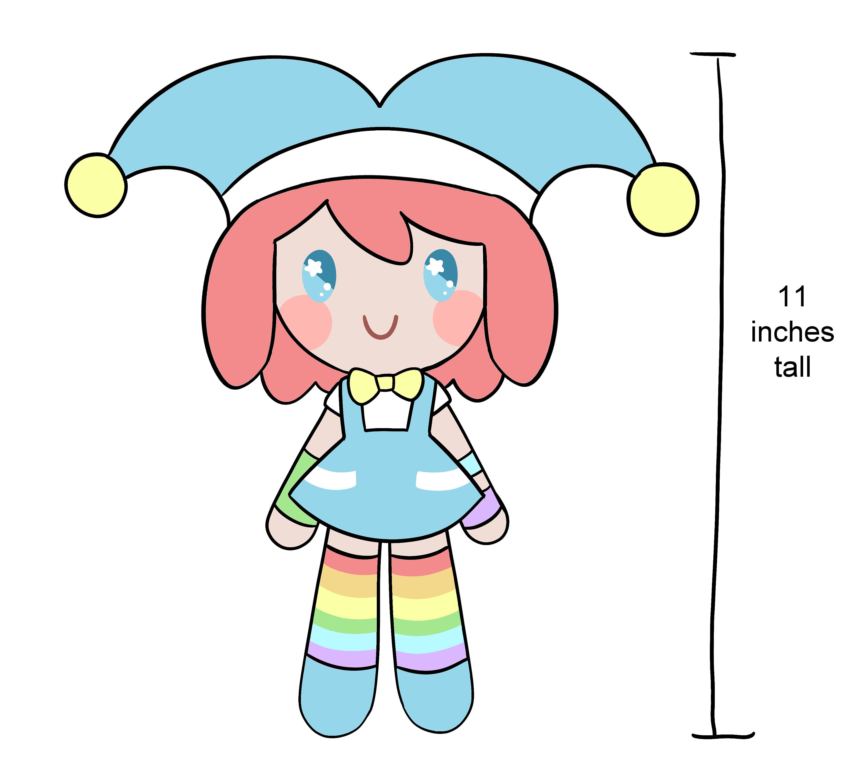Prisma the Jester Plushie: Kawaii Anime Cartoon Toy - Etsy
