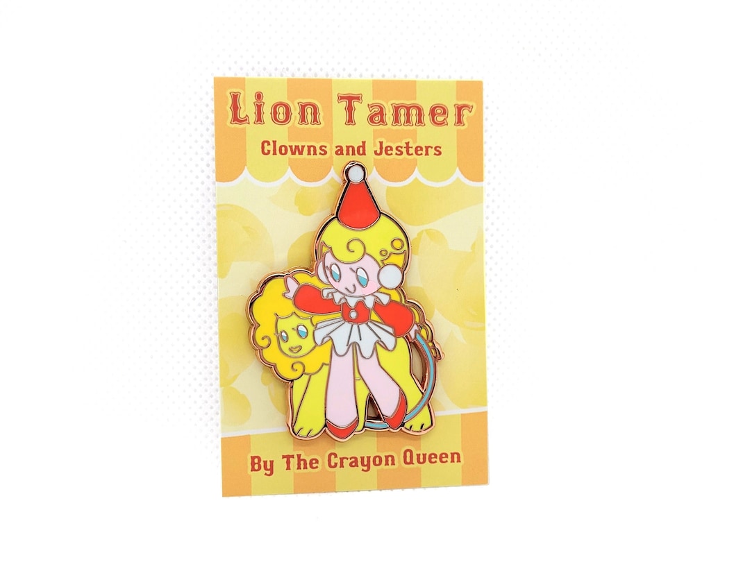 Lion Tamer Enamel Pin: Circus Clown Jester Girl Pin - Etsy
