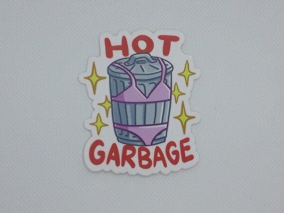 Hot Garbage Meme Sticker Funny Cute Trash Trashcan | Etsy