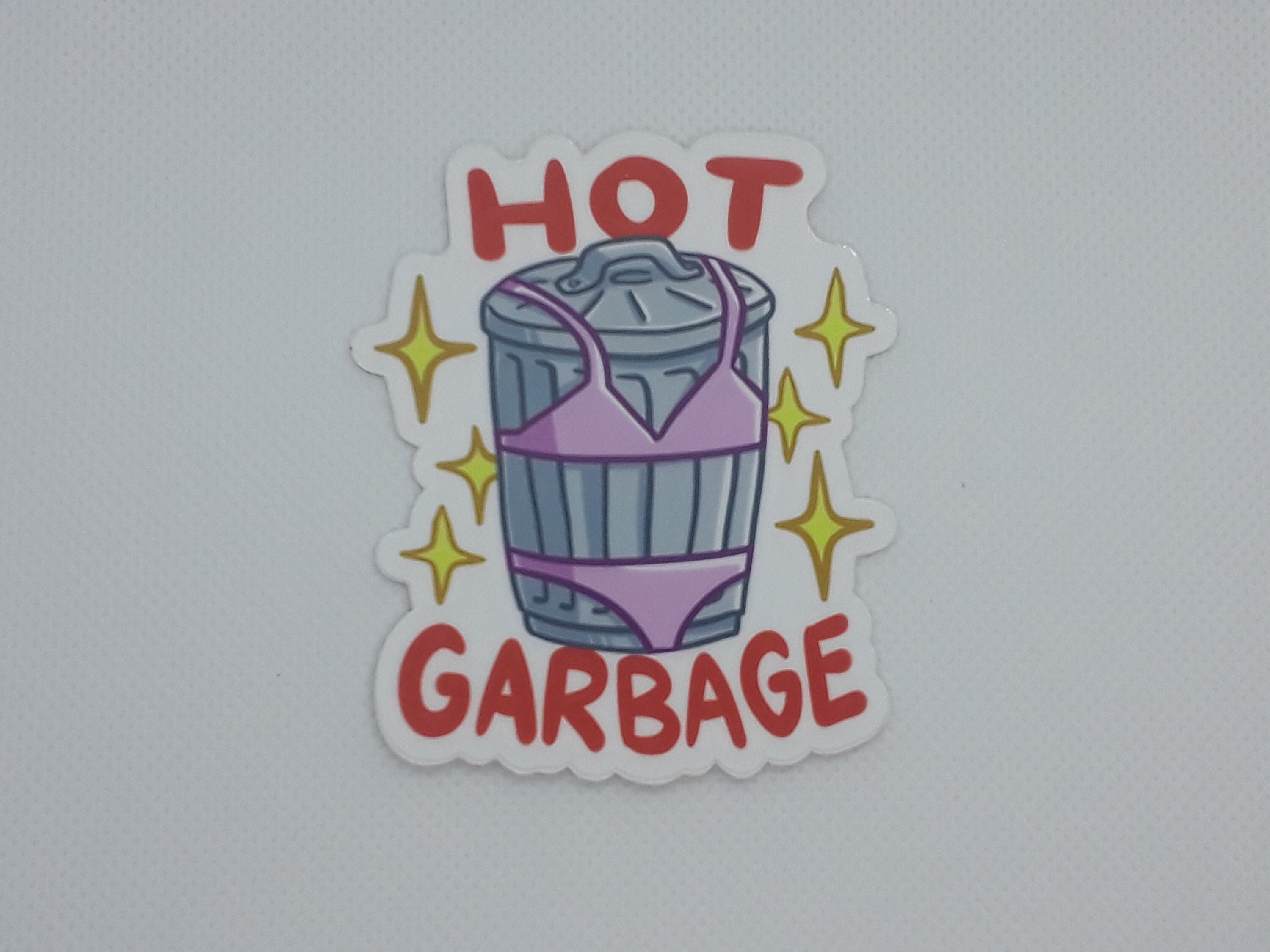 Hot Garbage Meme Sticker Funny Cute Trash Trashcan | Etsy