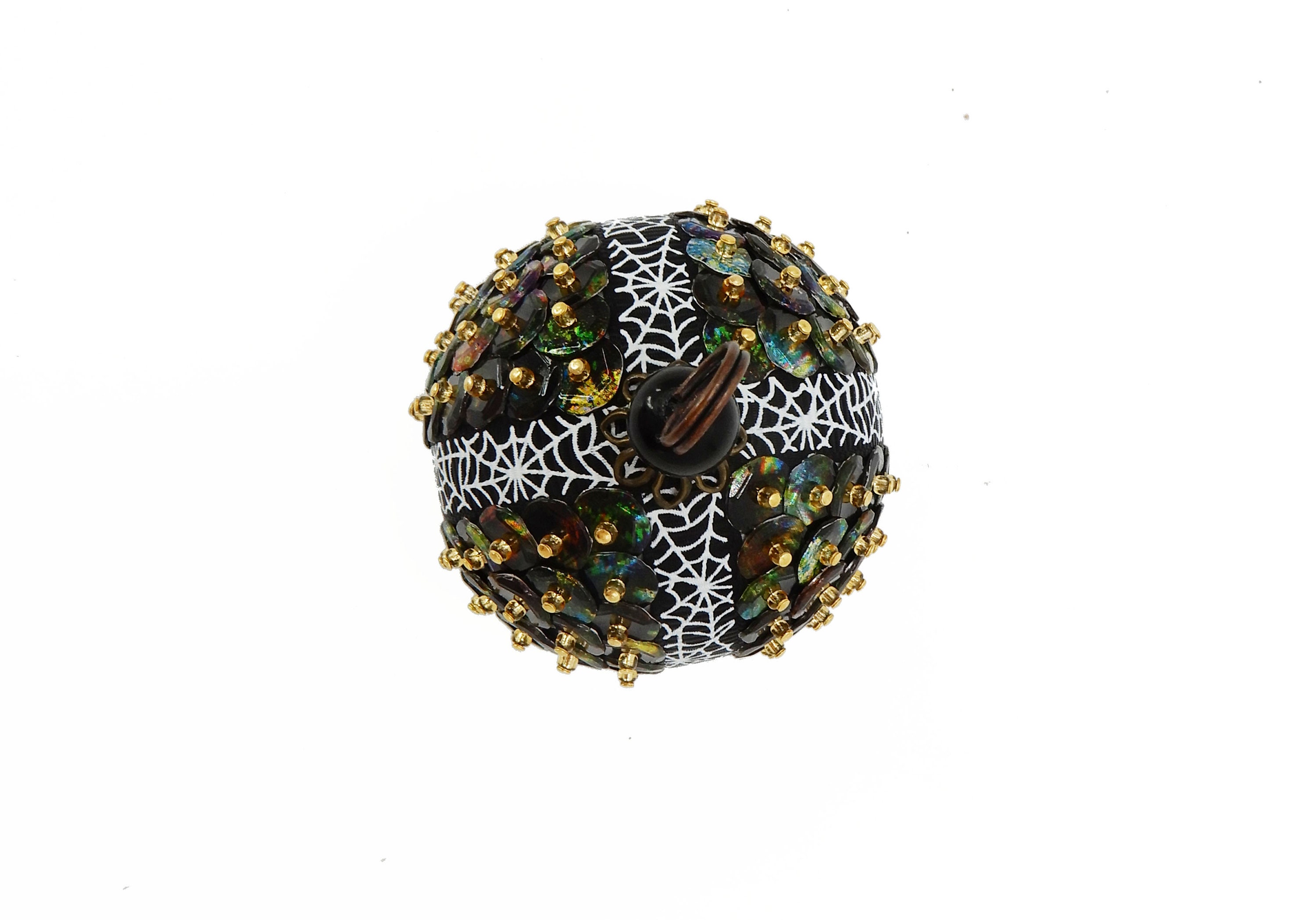 Oil Spill Sequins & Spider Web Ribbon Halloween Tree Ornament - Etsy