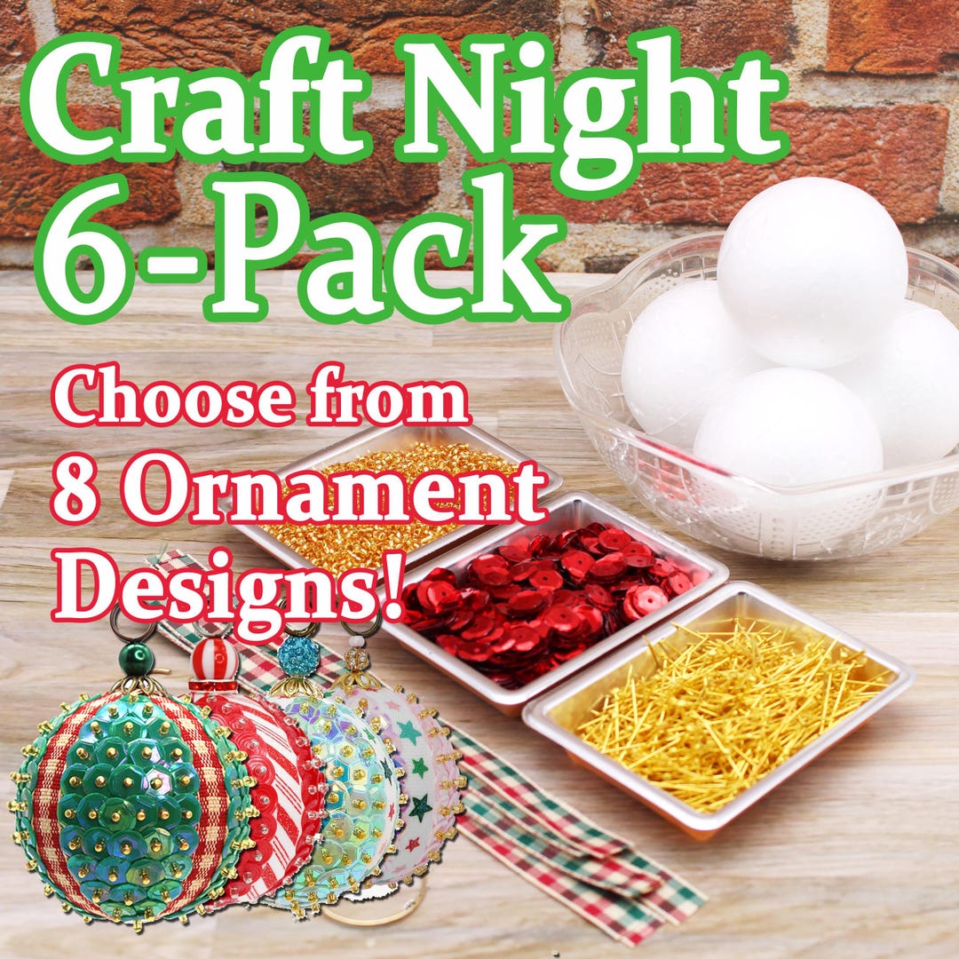DIY Sequin Ornament 6-pack Craft Party Kits. Choose Your Design ...