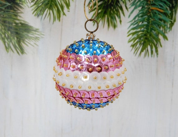 Transgender Pride Flag Gold & Metallic Sequin Christmas or - Etsy