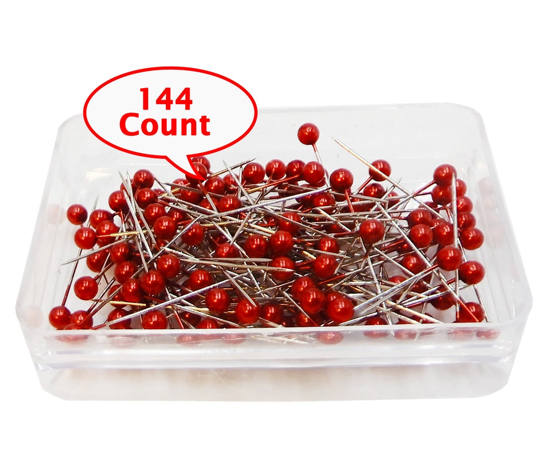 Red Pearlized Pins. SHARP 1.25 Inch Craft Pins for Wedding Bouquets ...