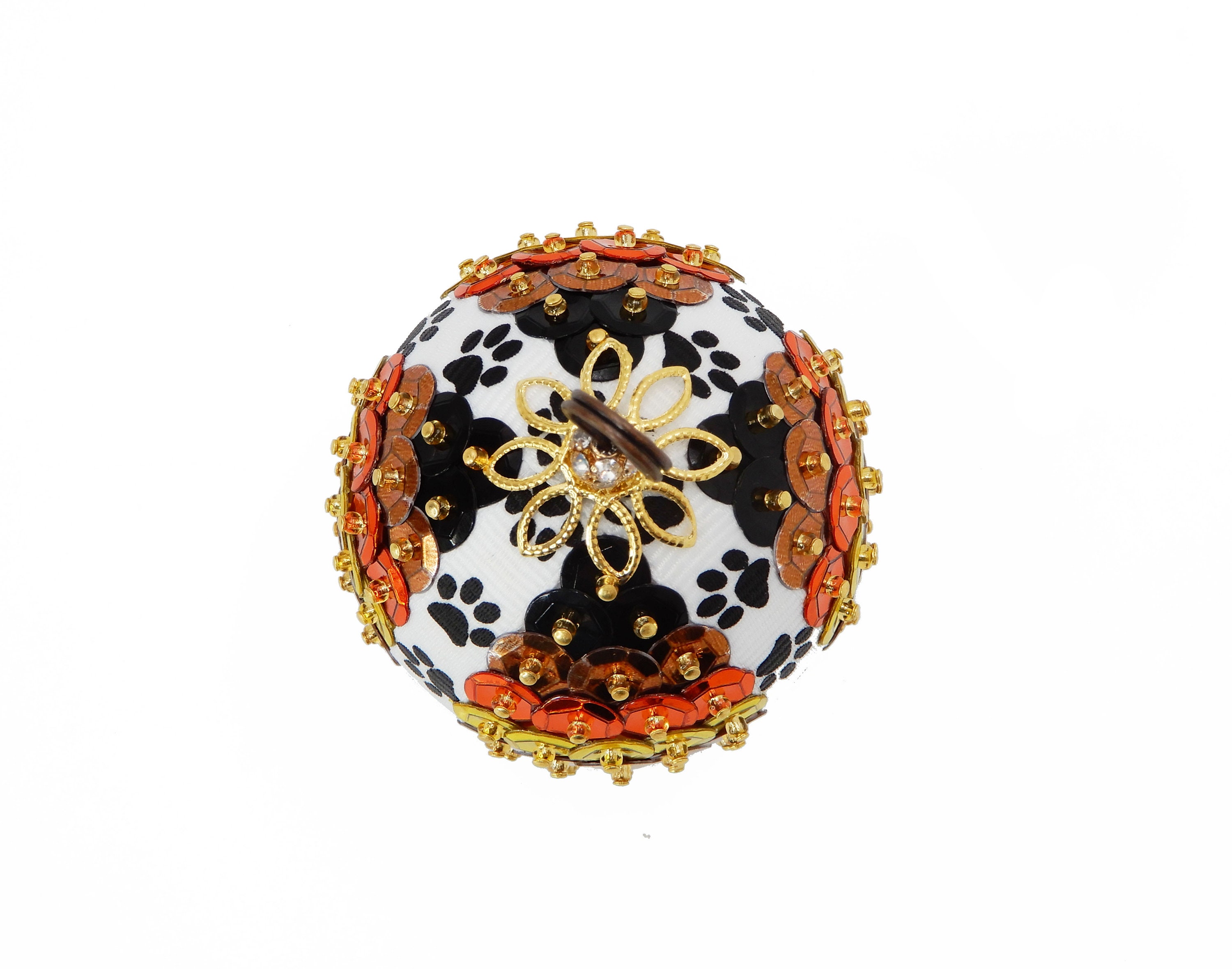 Bear Pride Flag With Paw Print Ribbon Sequin Round Christmas | Etsy