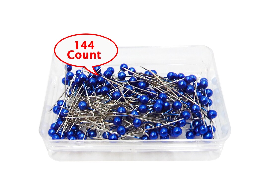 Blue Pearlized Pins. SHARP 1.25 Inch Craft Pins for Wedding Bouquets ...
